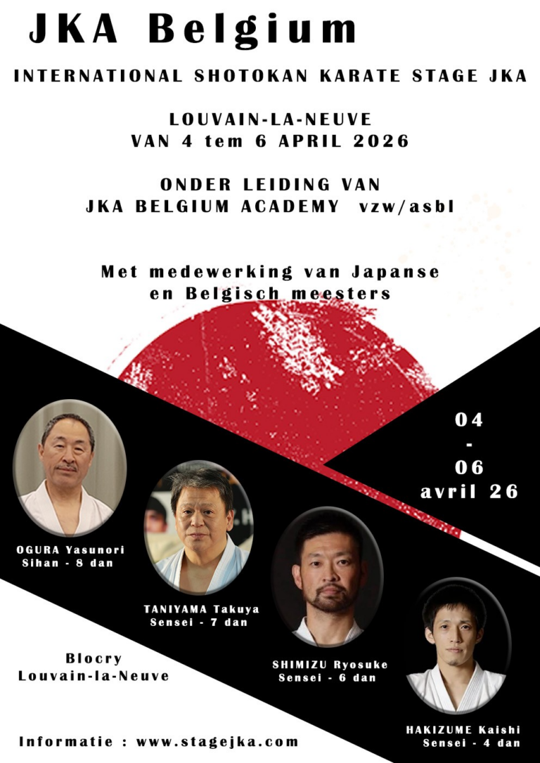 Internationale J.K.A. karate stage 2026 LLN – TAISHO KARATECLUB LEDE